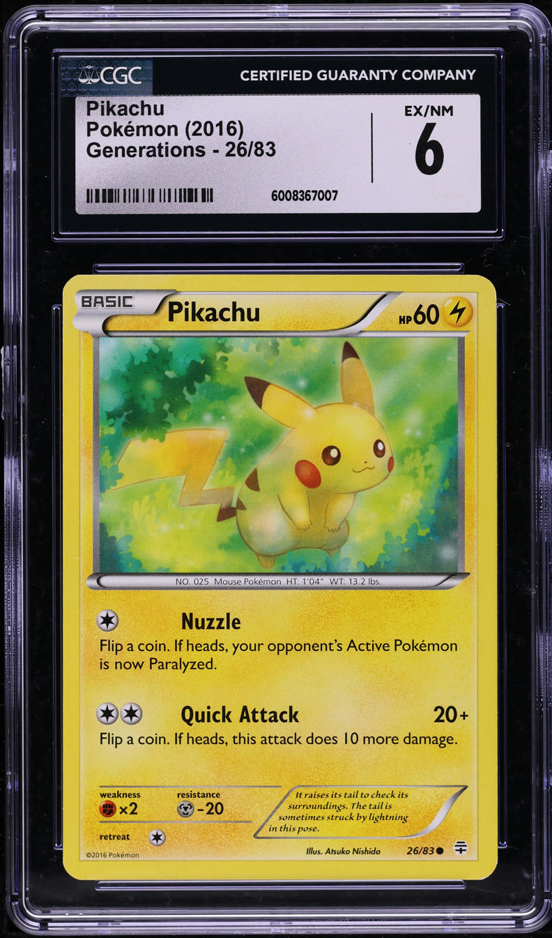 2016 Pokemon XY Generations Pikachu #26 CGC 6 EXMT on Fanatics Collect