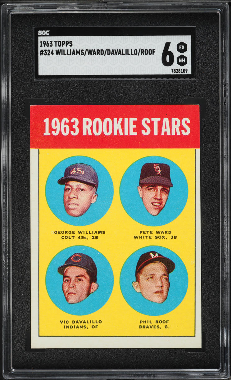 1963 Topps Williams Ward Davalillo Roof ROOKIE STARS #324 SGC 6 EXMT on ...