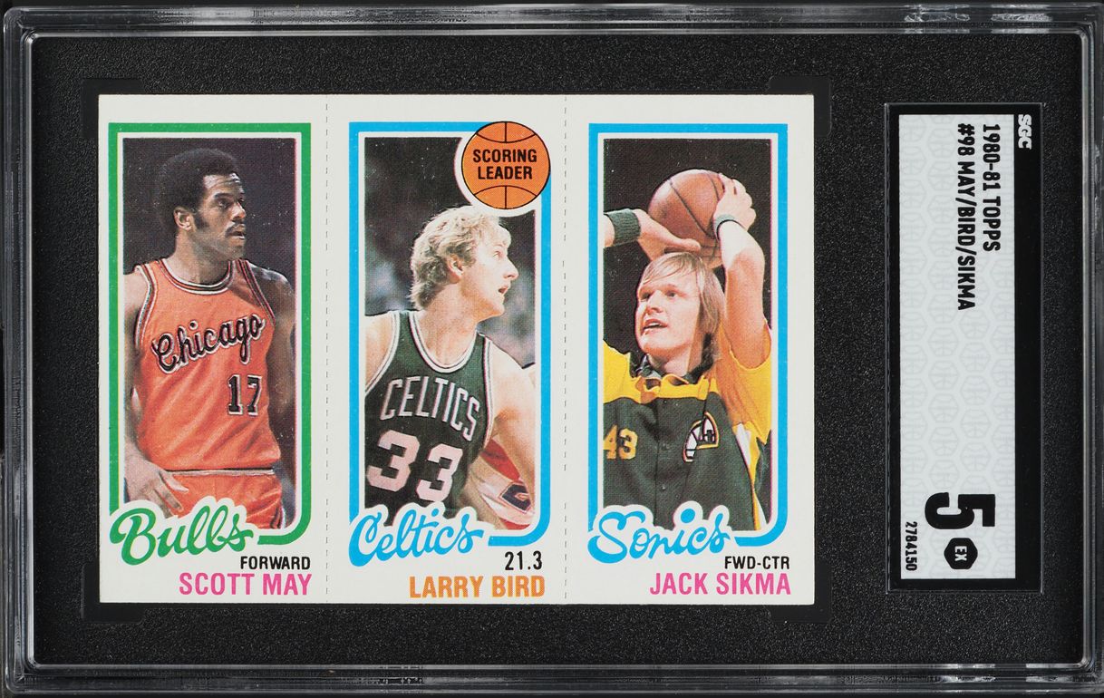 1980 Topps Basketball Scott May Jack Sikma Larry Bird ROOKIE #98 SGC 5 ...