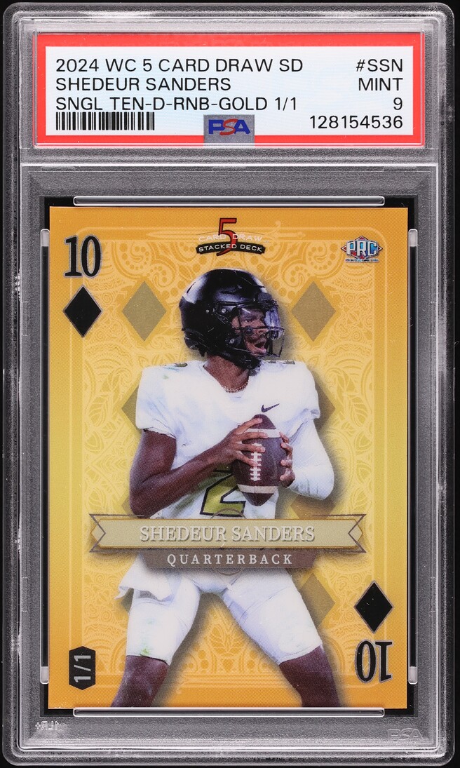 2024 WC 5 Draw Stacked Deck Single Ten Diamonds Rainbow Gold Shedeur ...