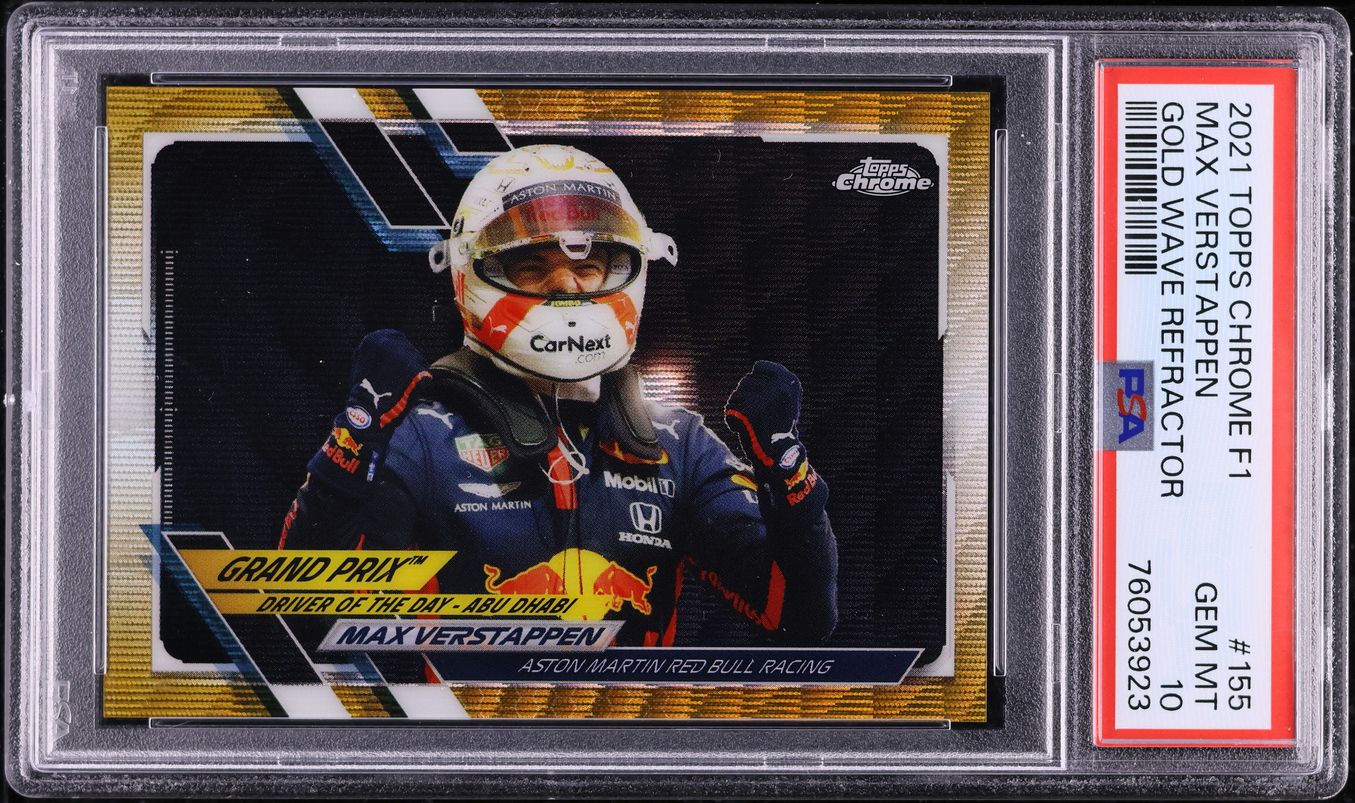 2021 Topps Chrome Formula 1 F1 Gold Wave Refractor Max Verstappen /50 ...