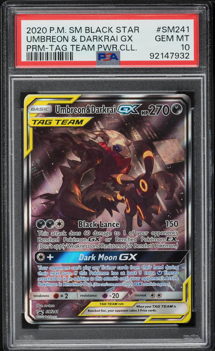 2020 Pokemon SM Black Star Promo Tag Team Umbreon & Darkrai GX #SM241 ...
