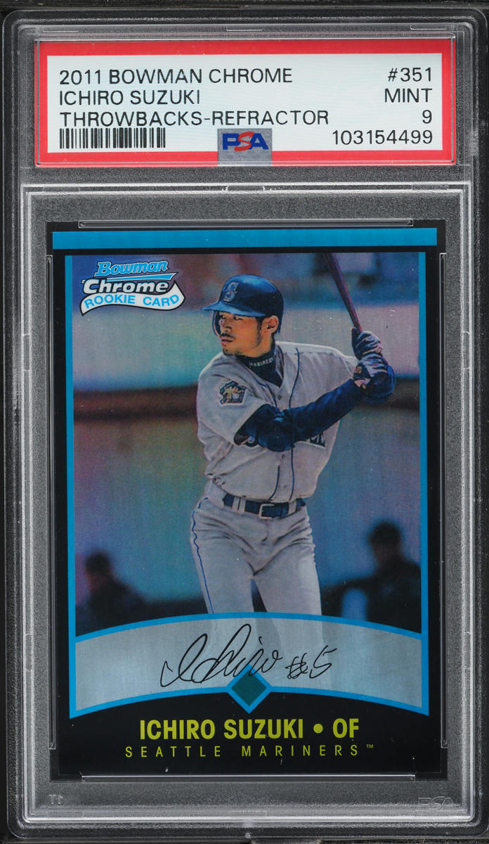 2011 Bowman Chrome Throwbacks Refractor Ichiro /99 #351 PSA 9 MINT on Fanatics Collect