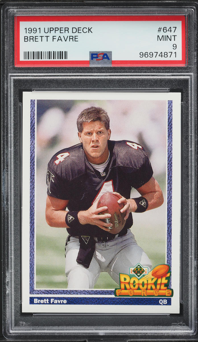 1991 Upper Deck Football Brett Favre ROOKIE #647 PSA 9 MINT on Fanatics ...
