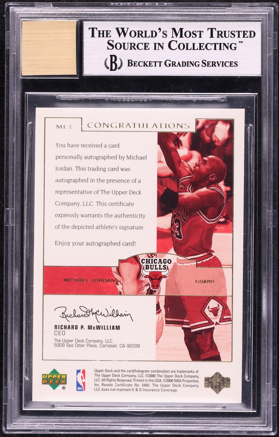 2000 Upper Deck Legends Master Collection Michael Jordan AUTO /50 #MJ4 ...