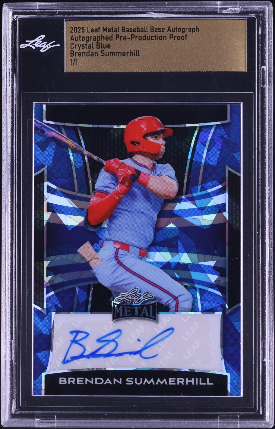 2025 Leaf Metal Crystal Blue Proof Brendan Summerhill AUTO 1/1 AUTH on ...
