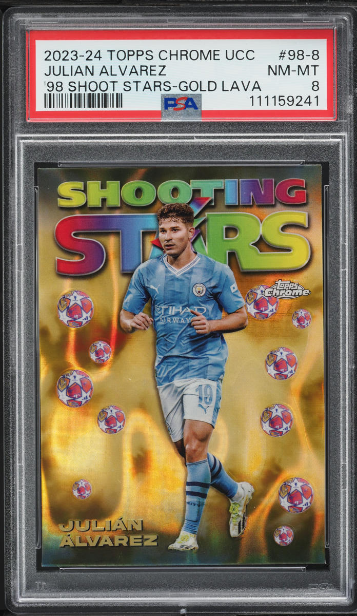2023 Topps Chrome UCC '98 Shooting Stars Gold Lava Refractor Julian Alvarez #98-8 PSA 8 NM-MT on ...