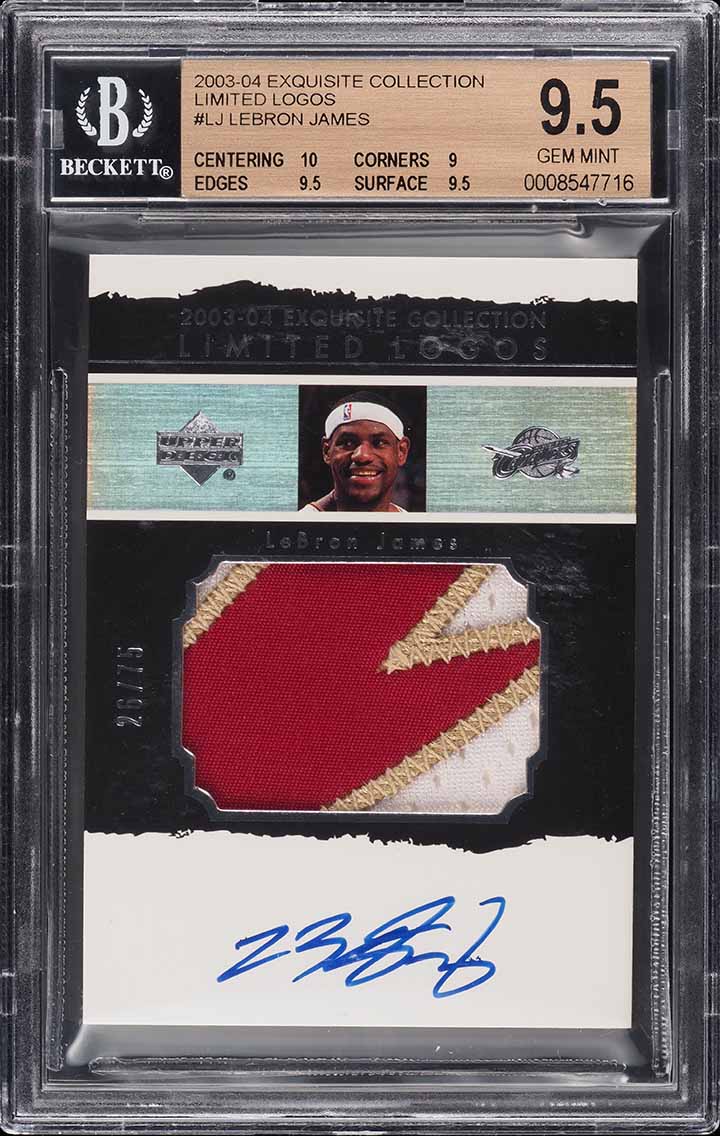 2003 Exquisite Collection Limited Logos LeBron James RC PATCH AUTO /75 ...
