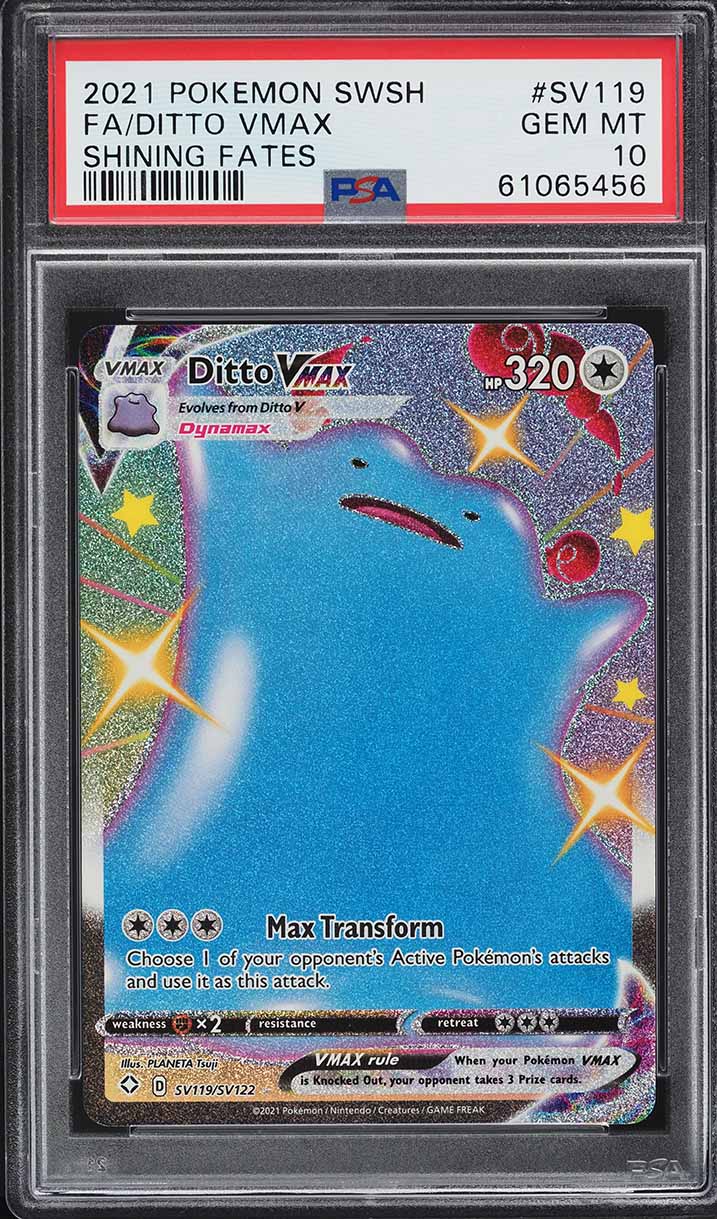 2021 Pokemon Sword & Shield Shining Fates Shiny Ditto VMAX #SV119 PSA ...
