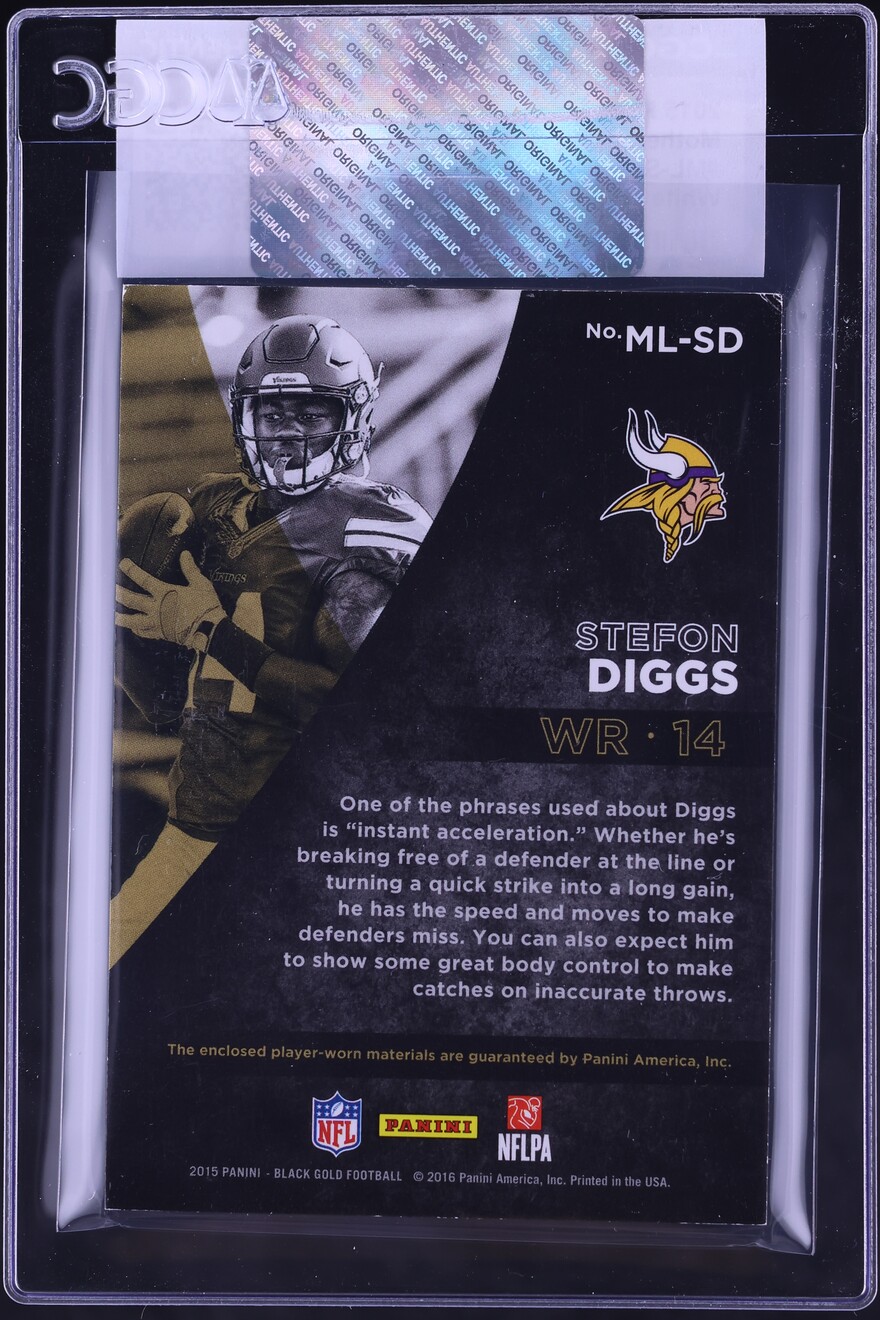 2015 Panini Black Gold Mother Lode Triple White Gold Prime Stefon Diggs ...