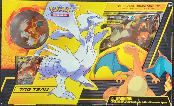 2019 Pokemon Reshiram & Charizard Tag Team Figure Collection Sealed Box ...