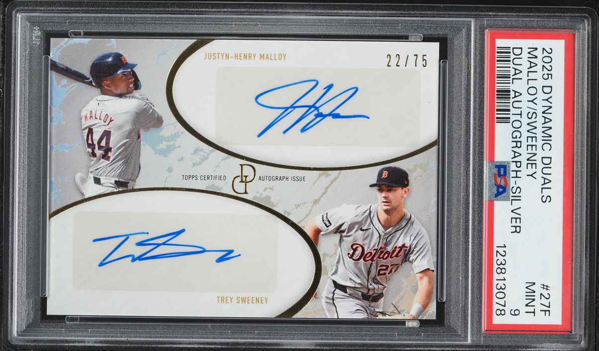 2025 Topps Dynamic Duals Silver Justyn-Henry Malloy Trey Sweeney AUTO ...