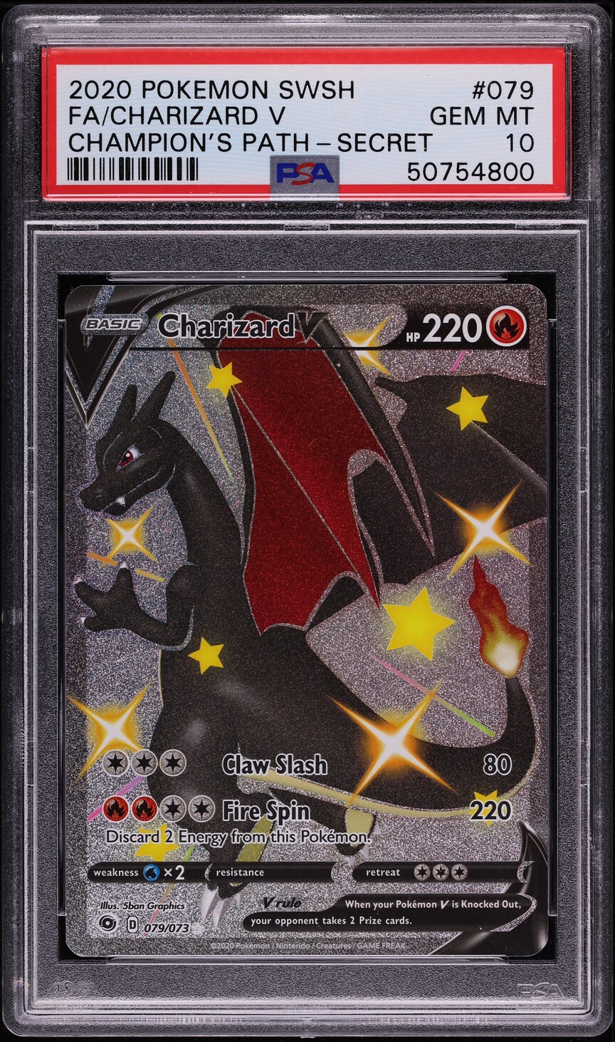 2020 Pokemon SWSH Champion's Path Full Art Shiny Charizard V #79 PSA 10 ...