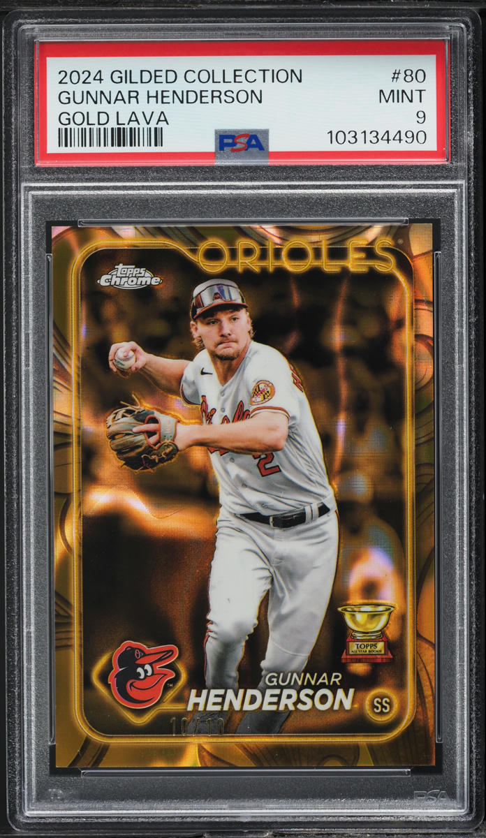 2024 Topps Gilded Collection Gold Lava Gunnar Henderson 10/10 #80 PSA 9 ...