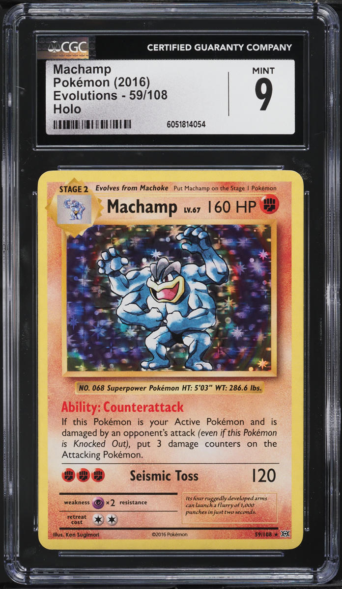 2016 Pokemon XY Evolutions Holo Machamp #59 CGC 9 MINT on Fanatics Collect