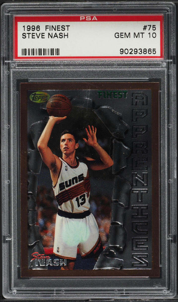 1996 Finest Basketball Steve Nash ROOKIE #75 PSA 10 GEM MINT on ...