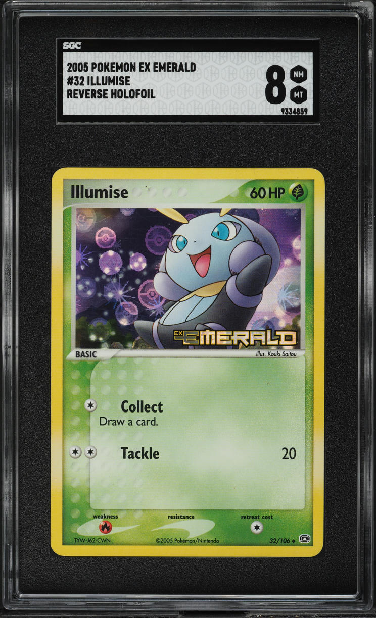 2005 Pokemon EX Emerald Reverse Holo Illumise #32 SGC 8 NM-MT on ...