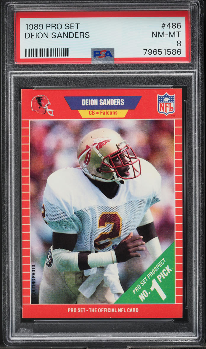 1989 Pro Set Football Deion Sanders ROOKIE #486 PSA 8 NM-MT on Fanatics ...