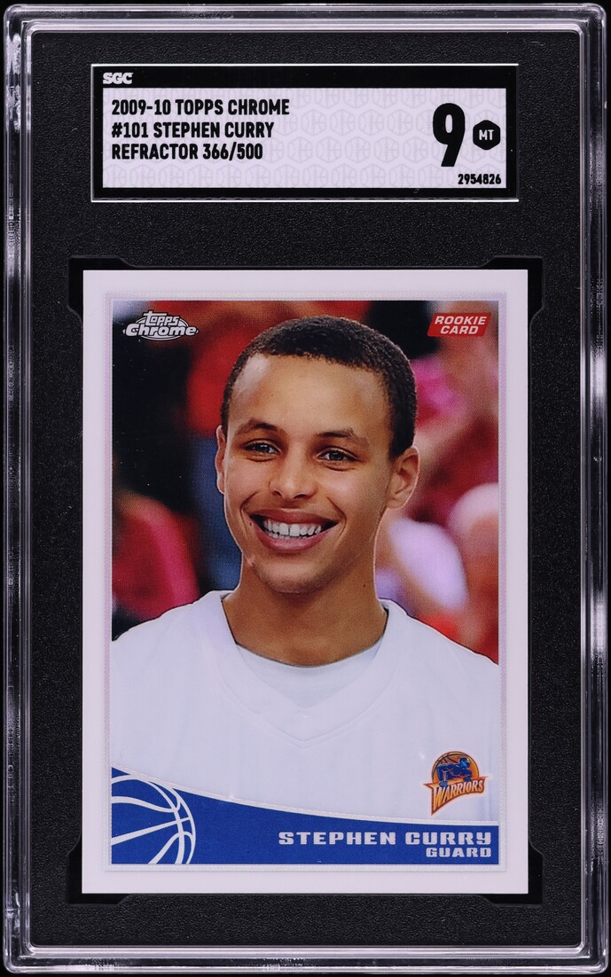 2009 Topps Chrome Refractor Stephen Curry ROOKIE /500 #101 SGC 9 MINT ...