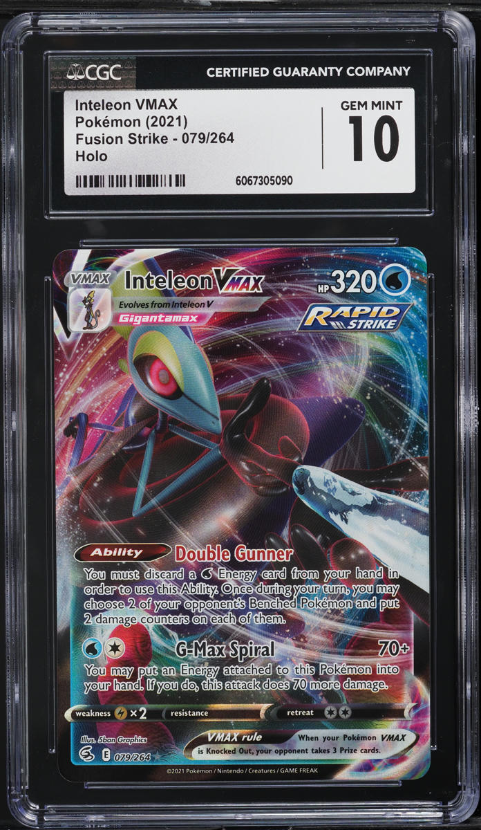 2021 Pokemon Sword & Shield Fusion Strike Inteleon VMAX #79 CGC 10 GEM ...