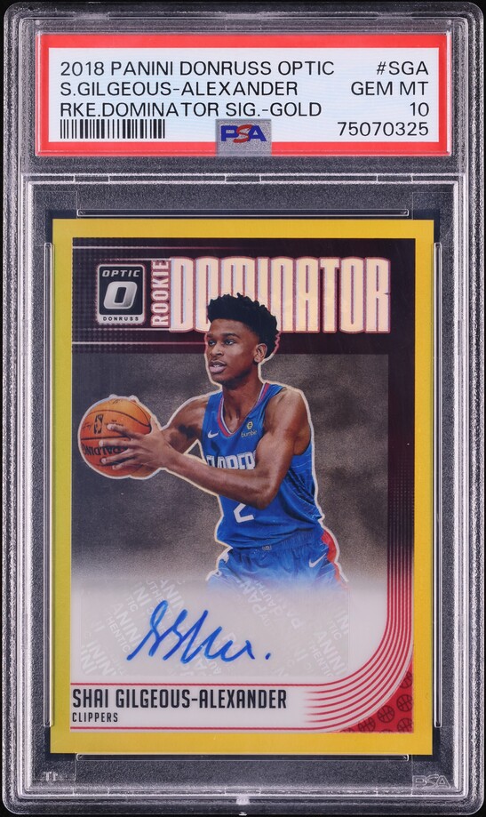 2018 Donruss Optic Dominator Gold Shai Gilgeous-Alexander ROOKIE AUTO ...
