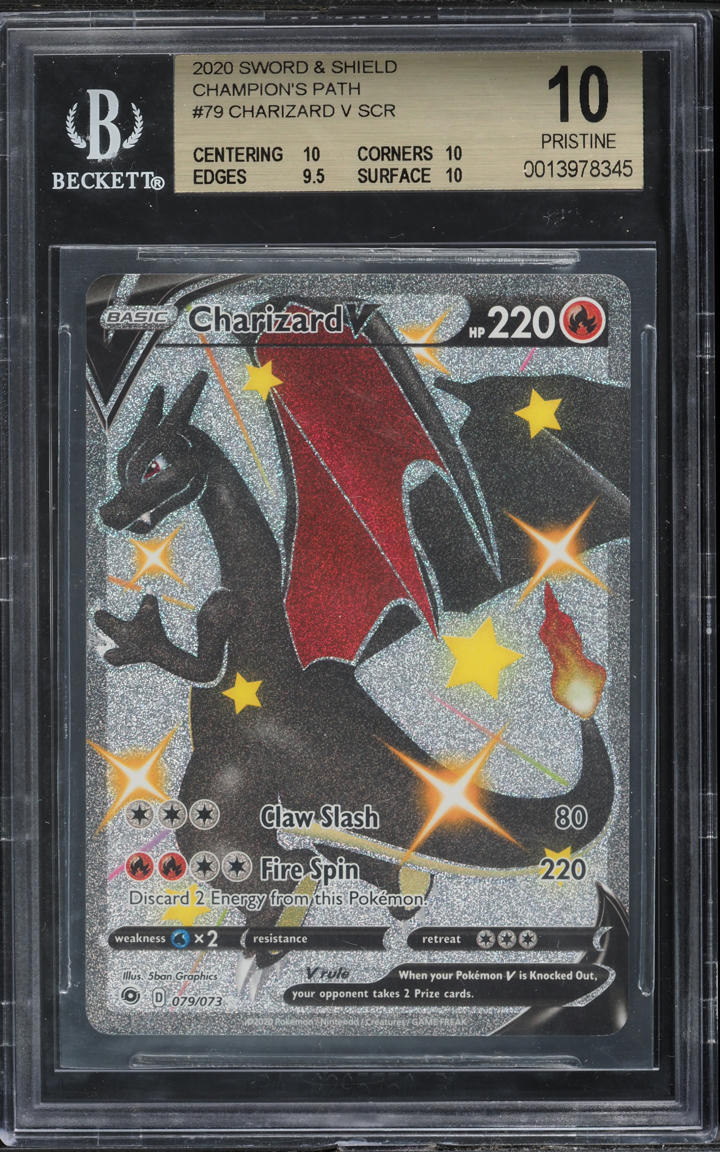 2020 Pokemon SWSH Champion's Path Shiny Charizard V #79 BGS 10 PRISTINE ...