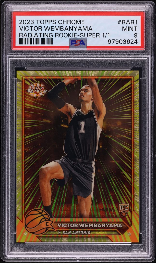 2023 Topps Chrome Radiating Superfractor Victor Wembanyama ROOKIE 1/1 ...