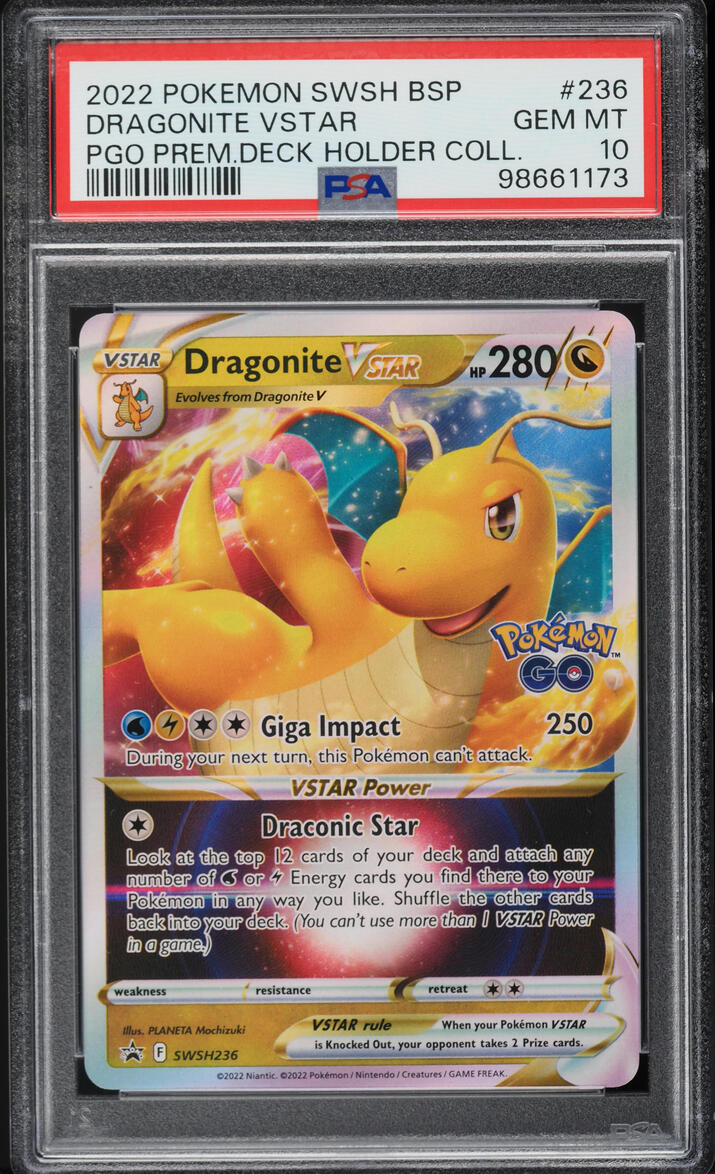 2022 Pokemon SWSH Pokemon GO Promo Dragonite VSTAR #236 PSA 10 GEM MINT ...