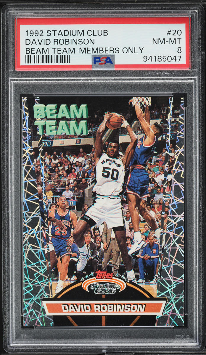 1992 Stadium Club Beam Team Members Only David Robinson #20 PSA 8 NM-MT on Fanatics Collect