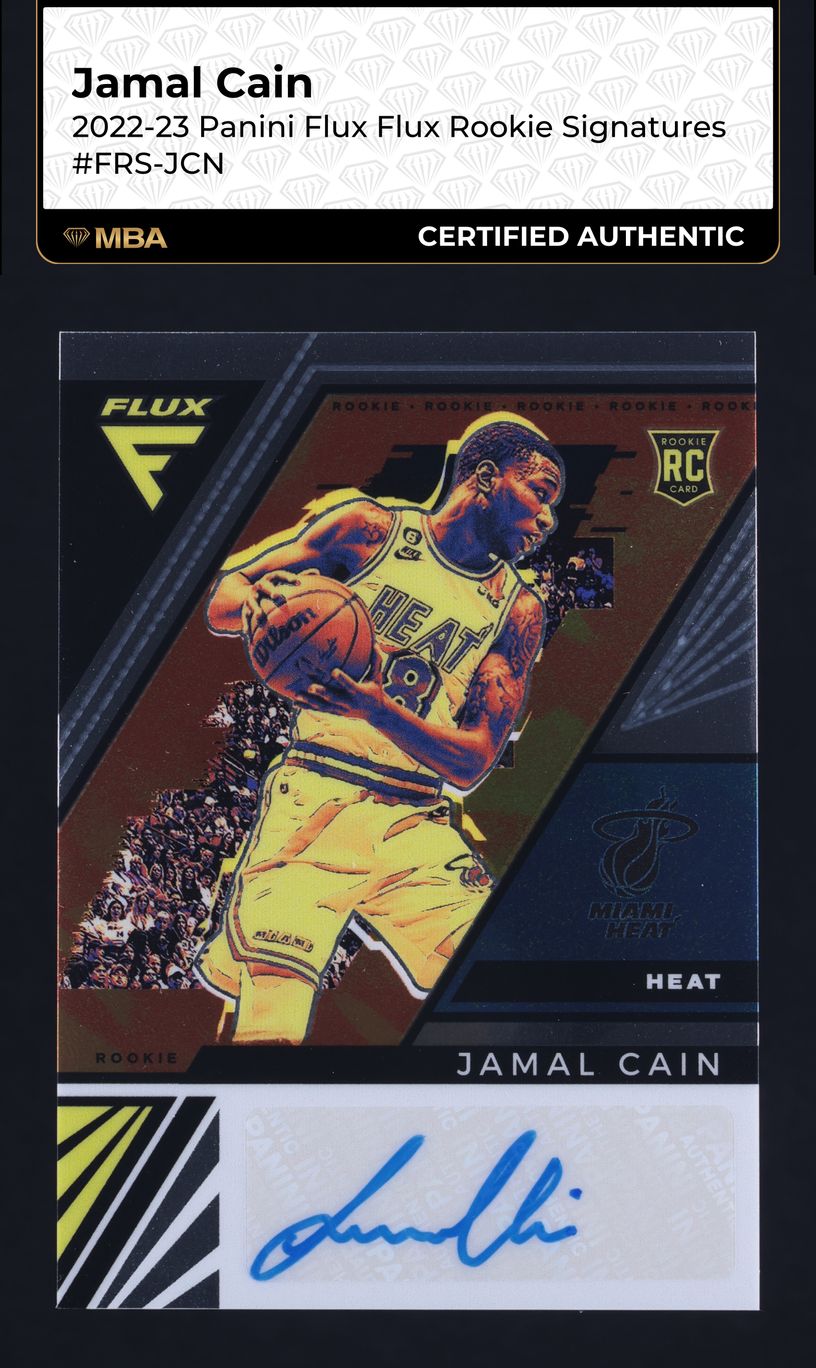 2022 Panini Flux Signatures Jamal Cain ROOKIE AUTO #FRS-JCN MBA AUTH on ...