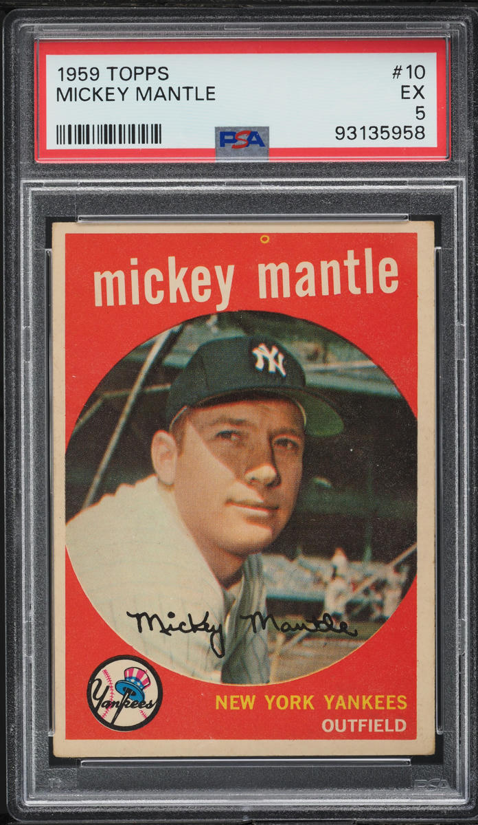 1959 Topps Mickey Mantle #10 PSA 5 EX on Fanatics Collect