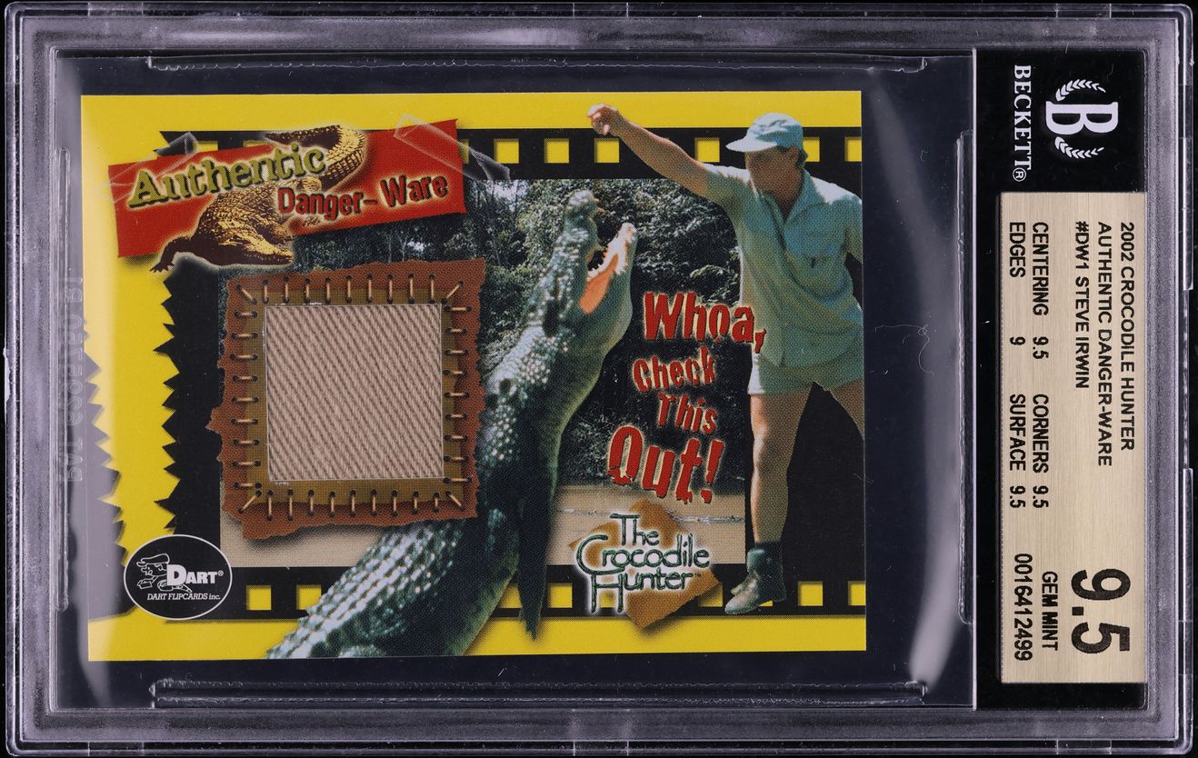 2002 Crocodile Hunter Authentic Danger-Ware Steve Irwin PATCH #DW1 BGS ...