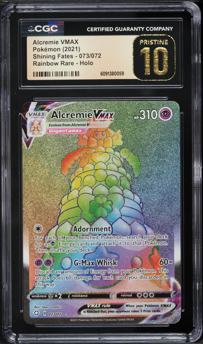 2021 Pokemon Sword & Shield Shining Fates Rainbow Rare Alcremie VMAX ...