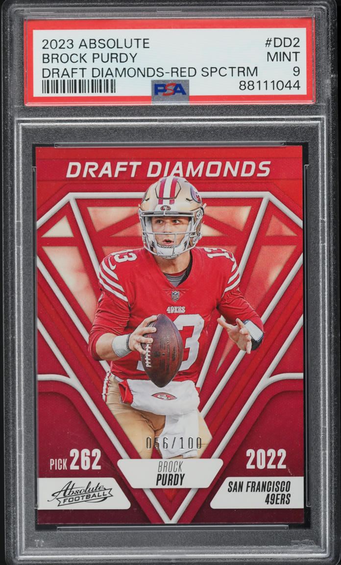 2023 Absolute Draft Diamonds Red Spectrum Brock Purdy /100 #DD-2 PSA 9 ...