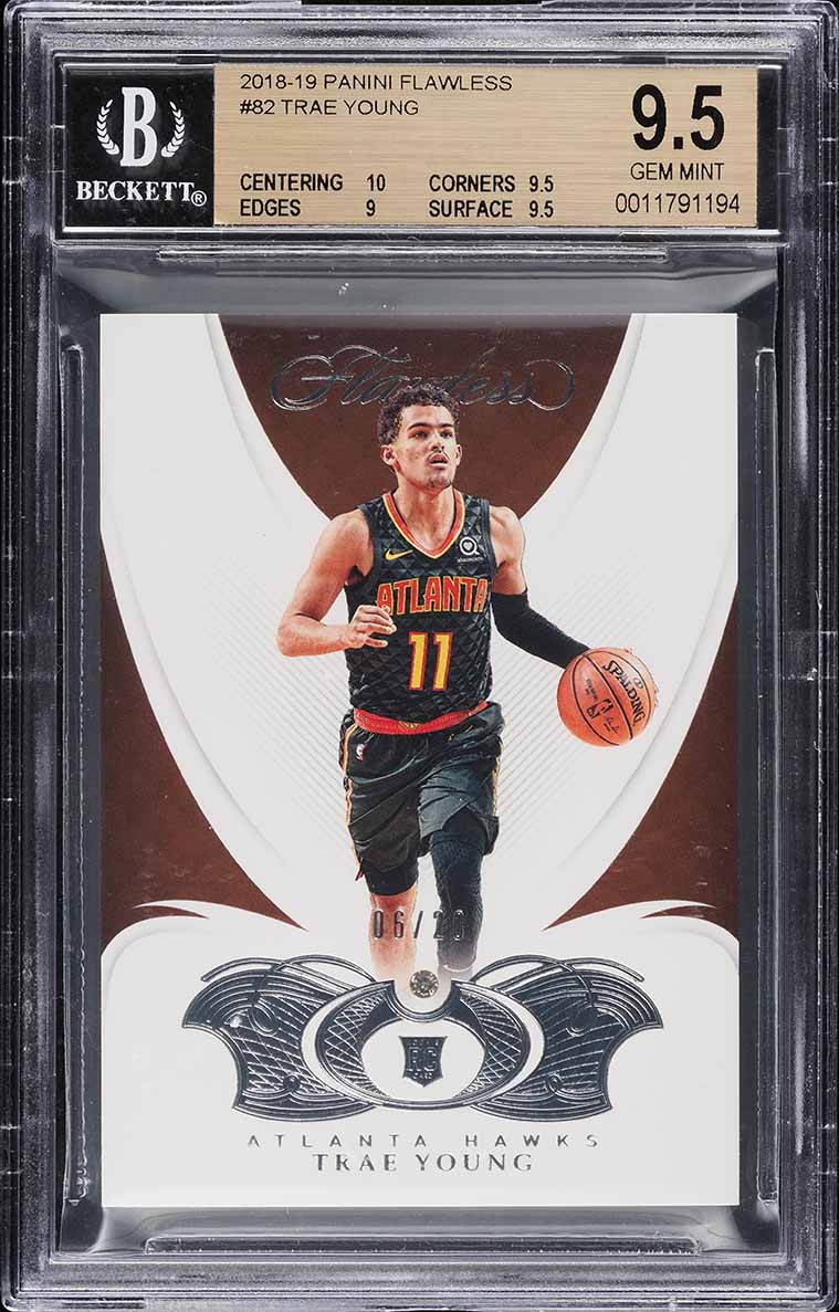 2018 Panini Flawless Diamond Trae Young ROOKIE /20 #82 BGS 9.5 GEM MINT ...