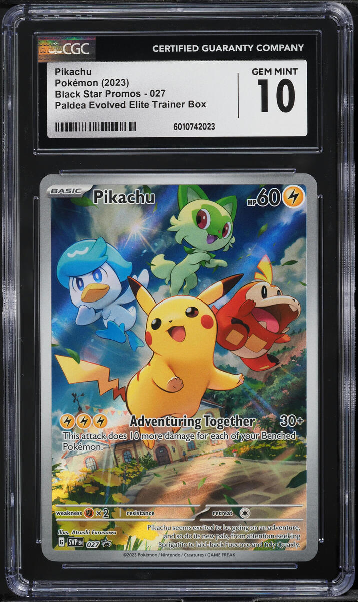 2023 Pokemon SV Black Star Promo Paldea Evolved ETB Pikachu #27 CGC 10 ...