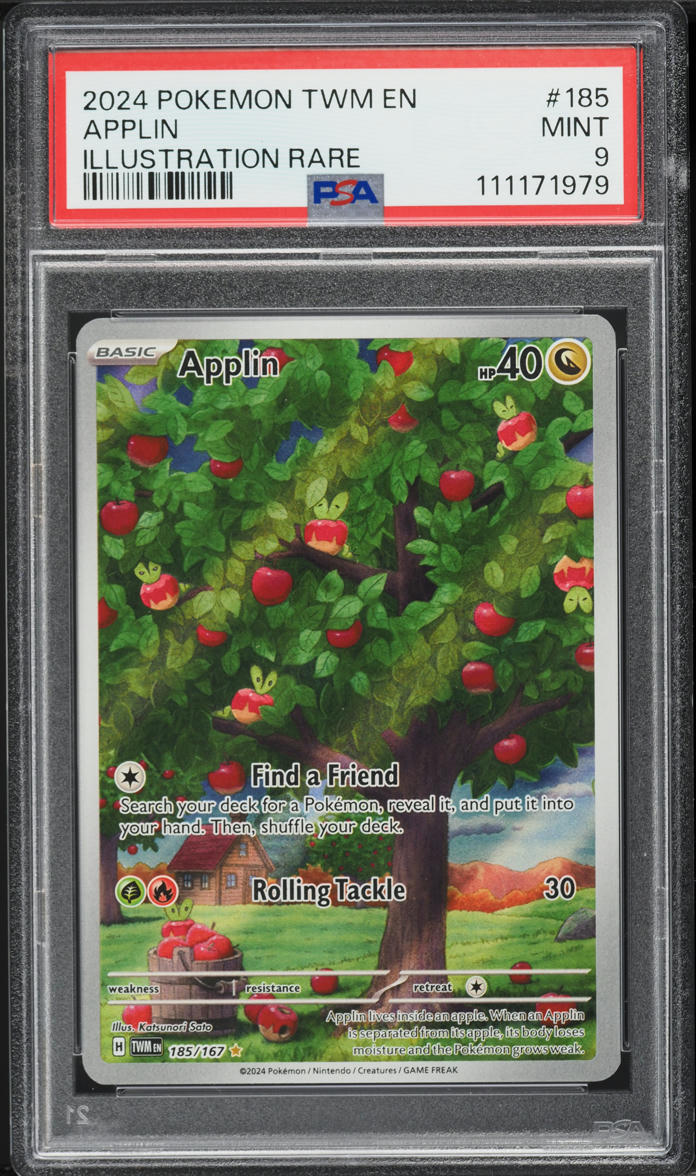 2024 Pokemon Scarlet & Violet Twilight Masquerade IR Applin #185 PSA 9 ...
