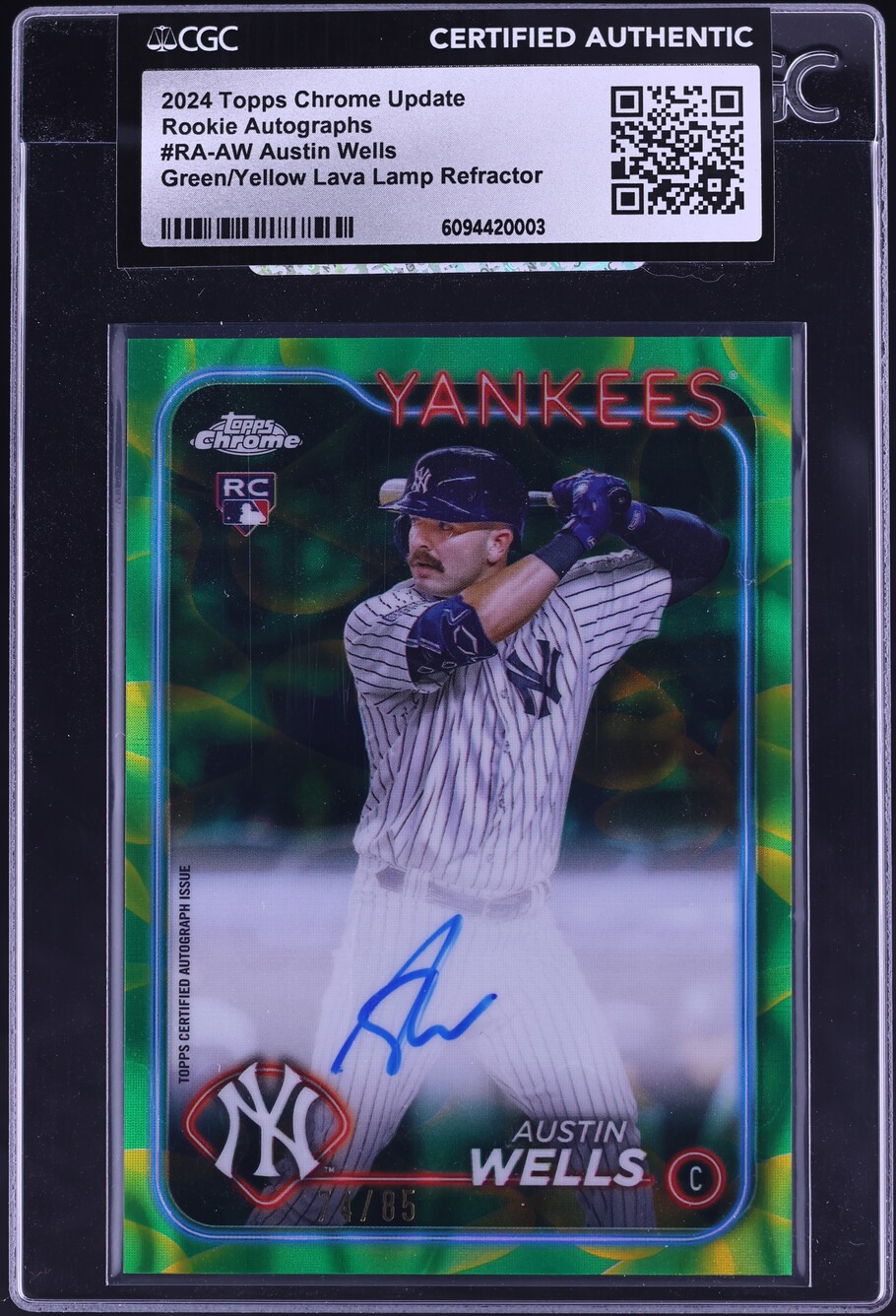 2024 Topps Chrome Update Green Yellow Lava Refractor Austin Wells ...