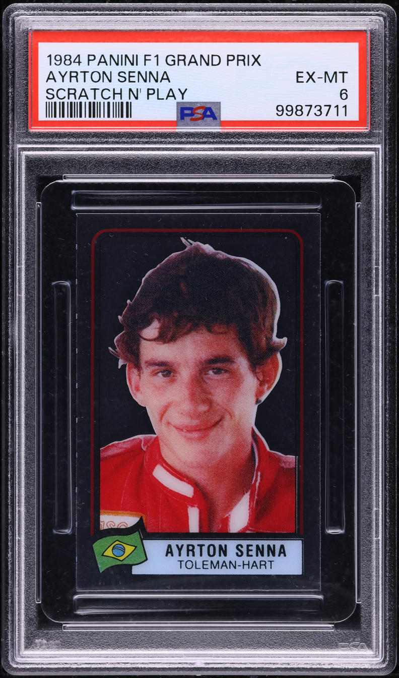 1984 Panini Formula 1 F1 Grand Prix Scratch N' Play Ayrton Senna ROOKIE ...