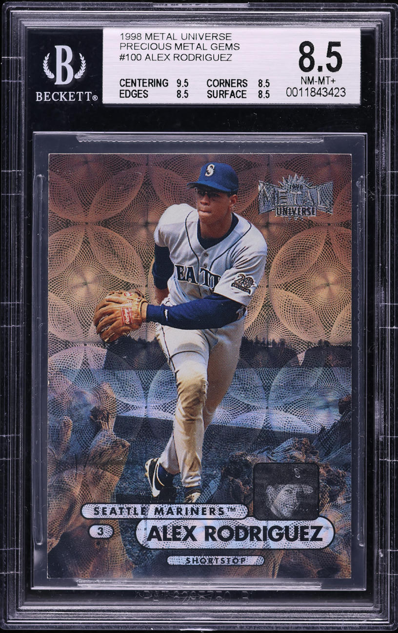 1998 Metal Universe Precious Metal Gems PMG Alex Rodriguez 1/50 #100 ...