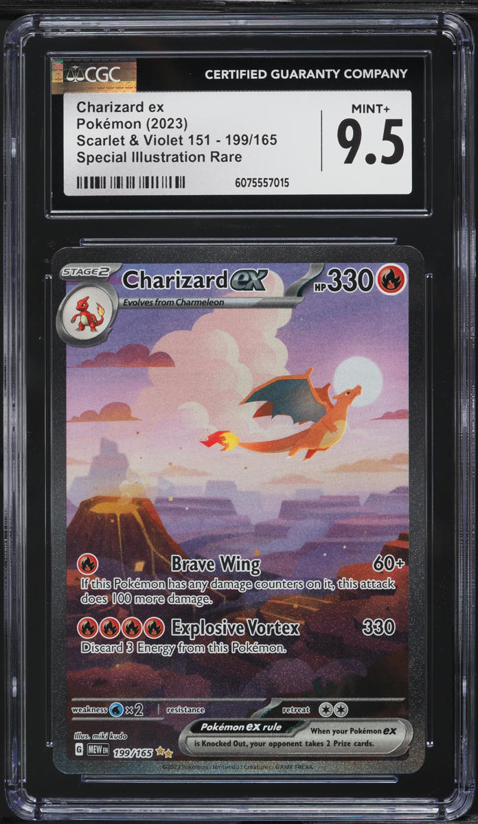 2023 Pokemon Scarlet & Violet 151 SIR Charizard ex #199 CGC 9.5 MINT+ ...