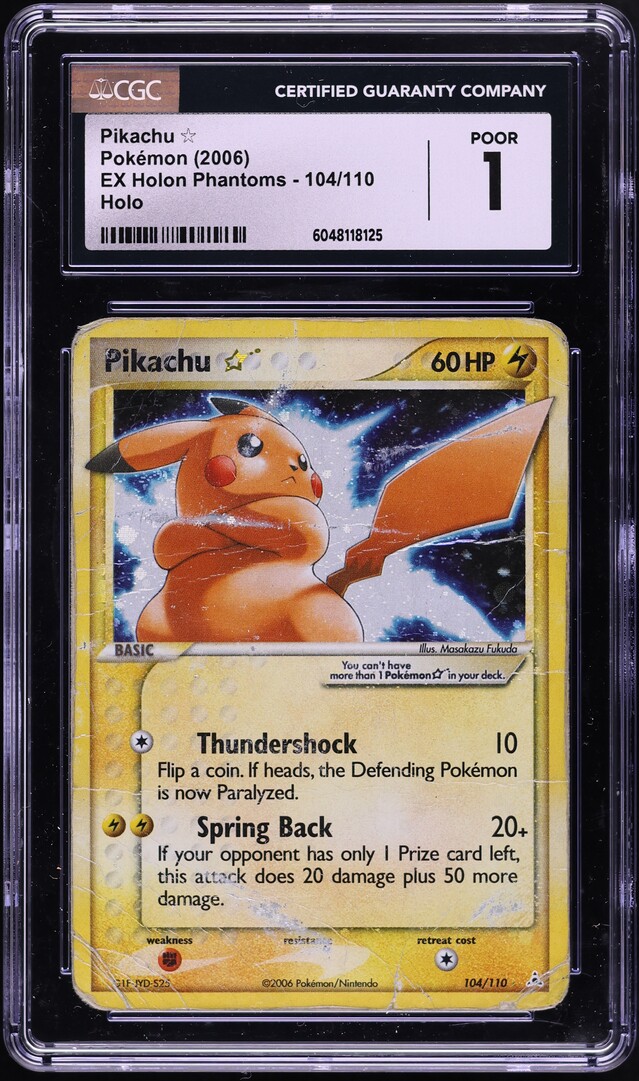 2006 Pokemon EX Holon Phantoms Holo Pikachu Gold Star #104 CGC 1 PR on ...