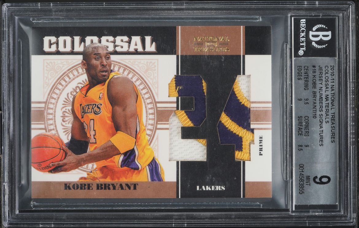 2010 National Treasures Colossal Kobe Bryant PATCH JSY # 8/10 #18 BGS 9 ...