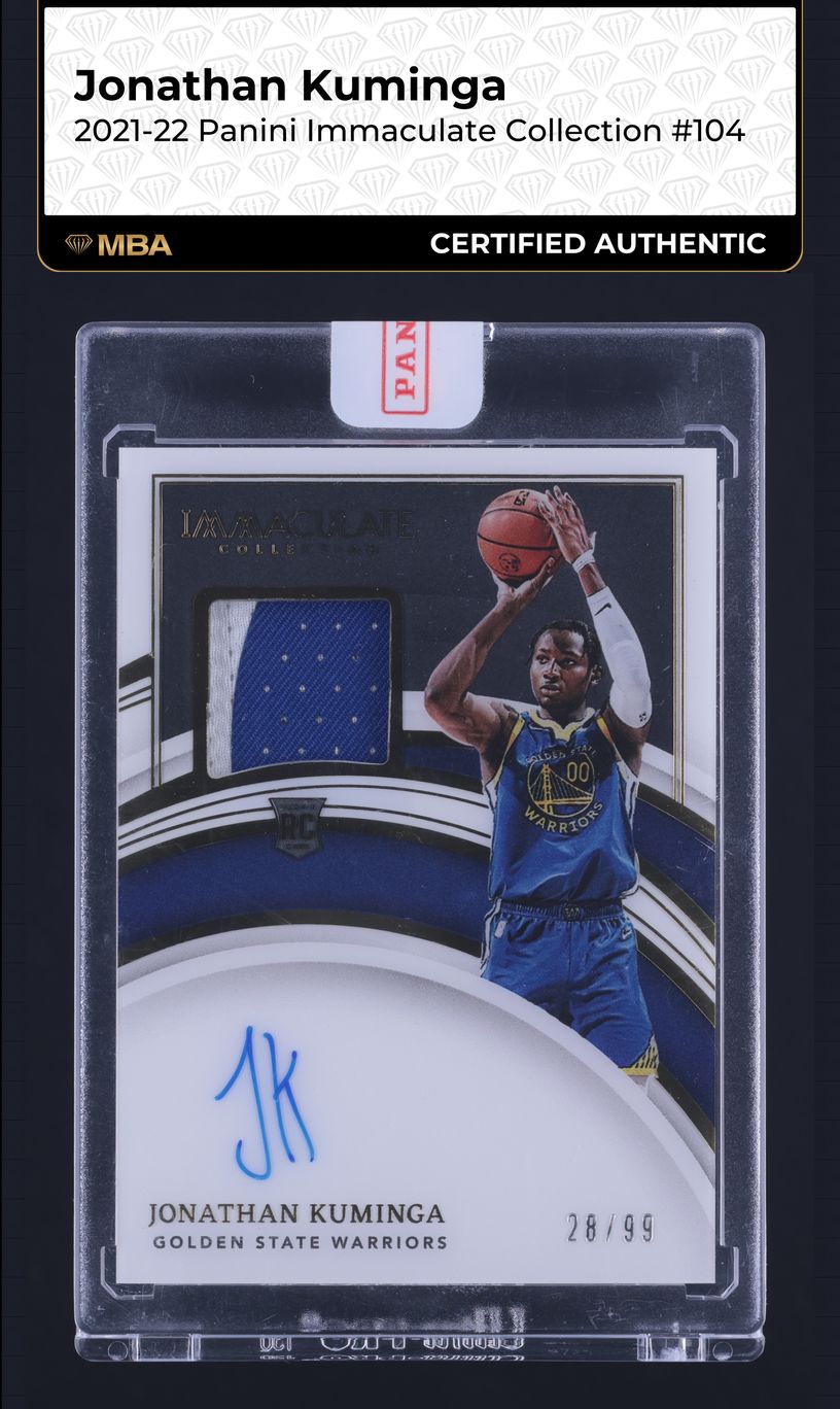 2021 Immaculate Collection Jonathan Kuminga ROOKIE PATCH AUTO /99 #104 ...