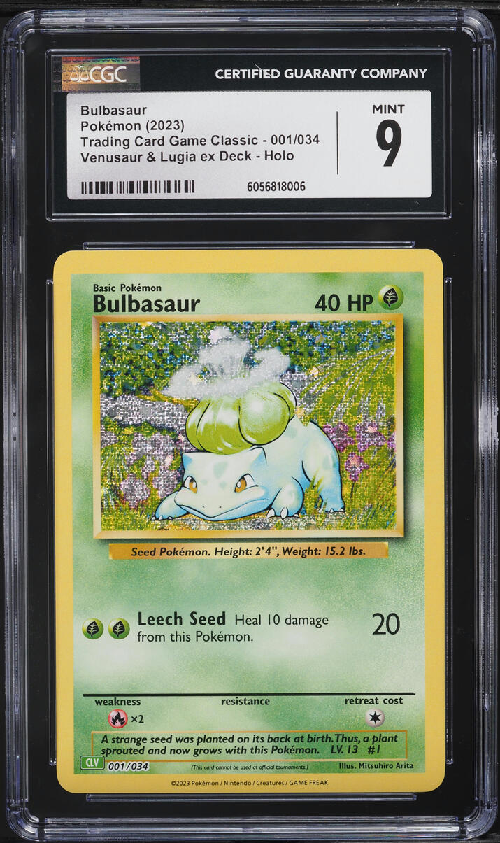 2023 Pokemon TCG Classic Collection Holo Bulbasaur #1 CGC 9 MINT on ...