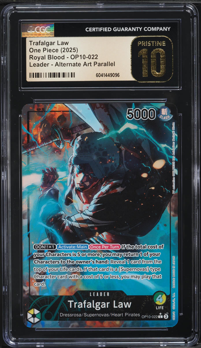 2025 One Piece Royal Blood Alt Art Trafalgar Law #OP10-022 CGC 10 PRISTINE on Fanatics Collect