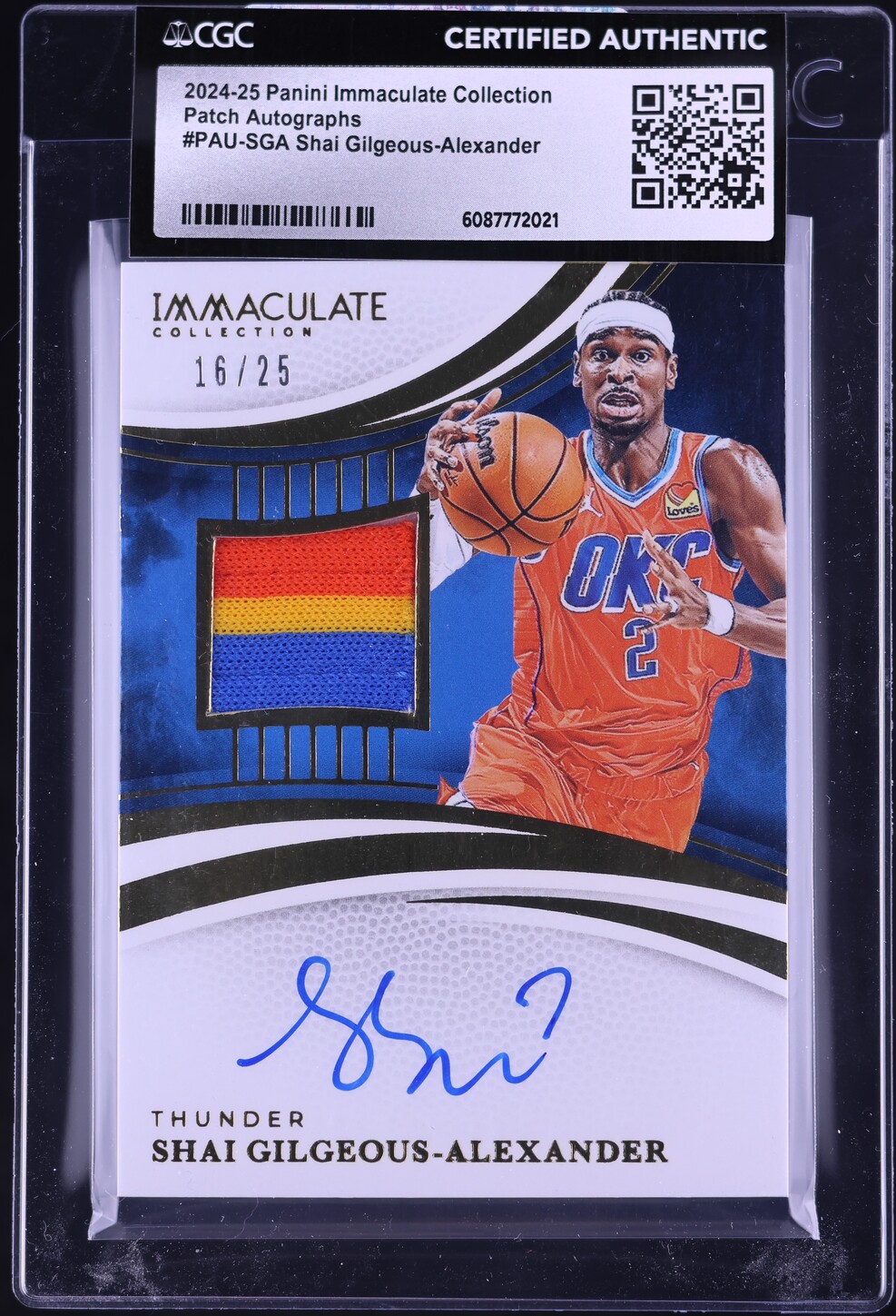 2024 Immaculate Collection Shai Gilgeous-Alexander GAME-USED PATCH AUTO ...