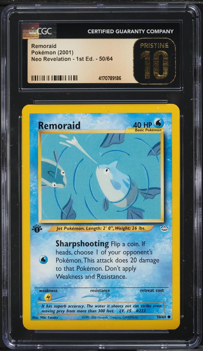 2001 Pokemon Neo Revelation 1st Edition Remoraid #50 CGC 10 PRISTINE on Fanatics Collect