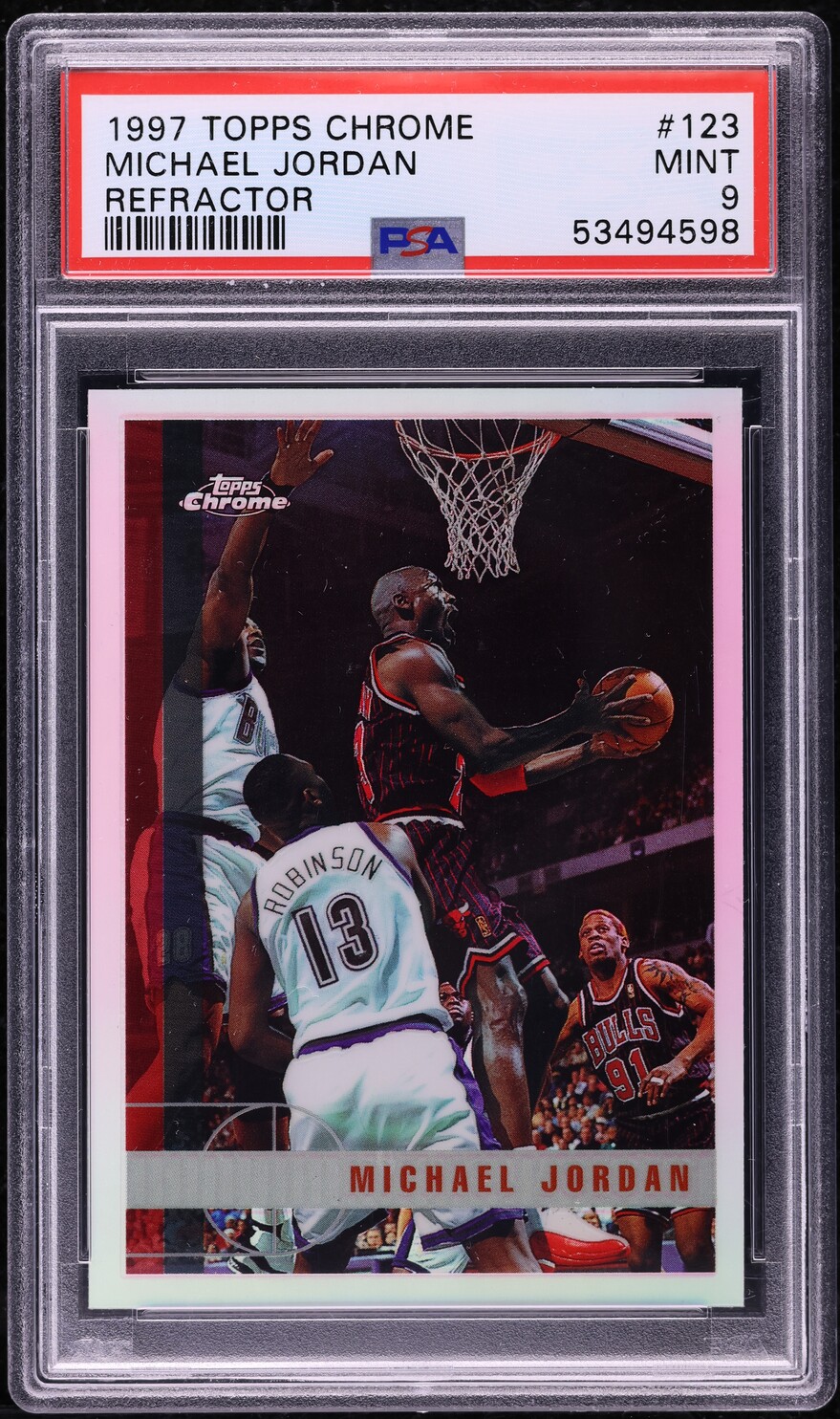 1997 Topps Chrome Refractor Michael Jordan #123 PSA 9 MINT on Fanatics ...