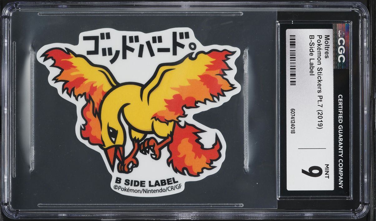 2019 Pokemon Japanese Stickers Part 7 B-Side Label Moltres CGC 9 MINT ...
